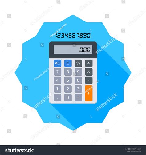 calculator digital number icon vector isolated stock vector royalty