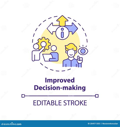 2d Improved Decision Making Concept Linear Icon Stock Vector