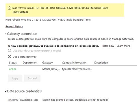 Dataset Refresh Failure Microsoft Power Bi Community