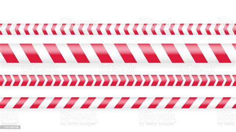 빨간 경찰 테이프 범죄 위험 라인 주의 경찰 라인 고립 경고 테이프 빨간색 경고 리본 집합입니다 흰색 배경의 벡터 그림 Fbi에 대한 스톡 벡터 아트 및 기타 이미지