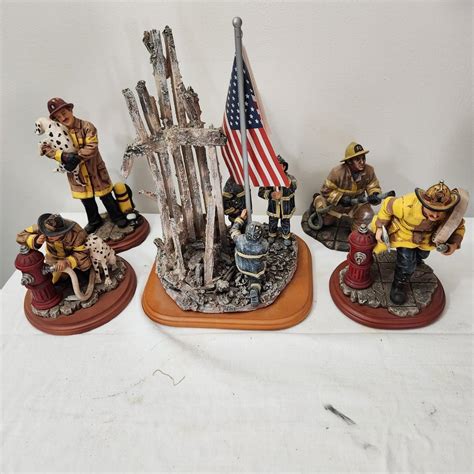 Fireman Figurines Vanmark Red Hats Of Courage 911