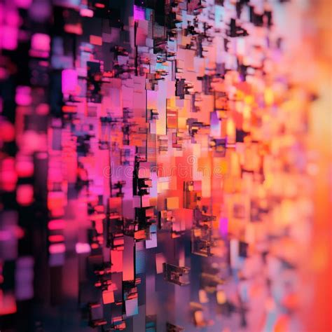 Abstract Digital Art With Vibrant Geometric Patterns And Dynamic Color Palette In A Futuristic