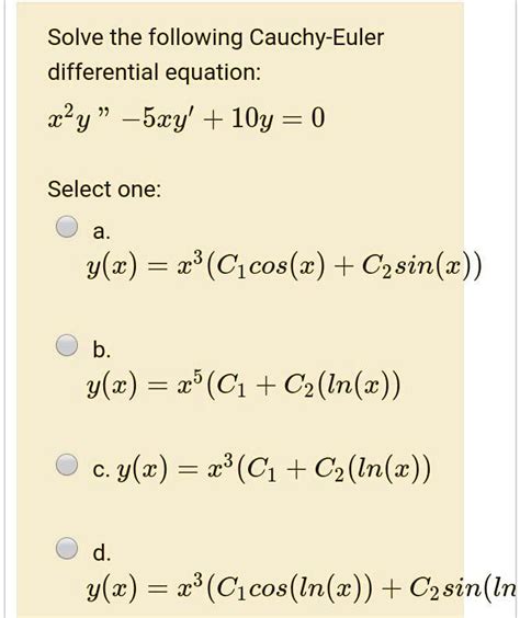 Cauchy Euler Differential Equation Solver Btlqb