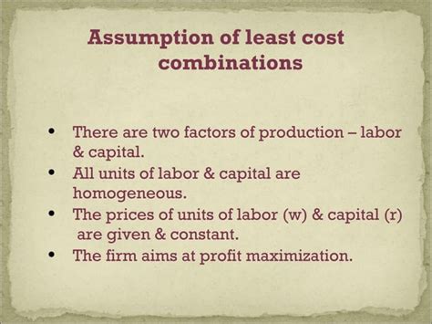 Least Cost Combination Ppt