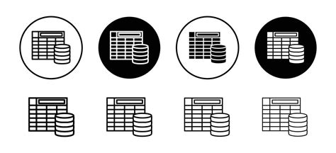 data table icon set collection data table outline flat icon 47482561
