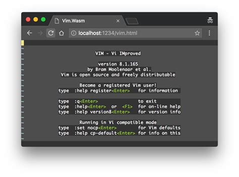 vim ported to webassembly