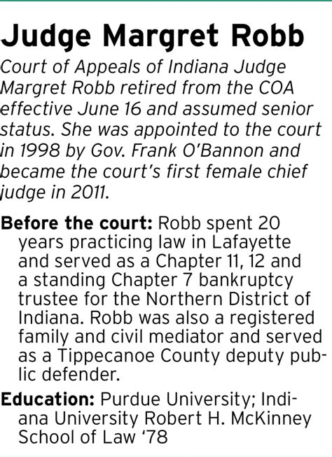 ‘epitome Of A Leader Colleagues Friends Praise Coa Judge Robb Into Retirement The Indiana