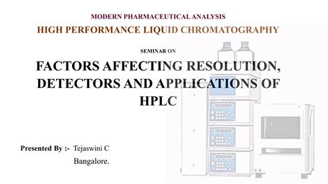 Resolution And Applications Of Hplc Pptx Physics Science