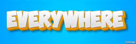 Everywhere Yellow White 3d Text Effect Generator