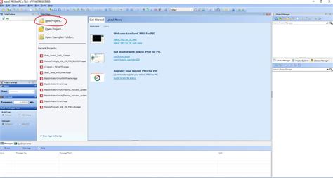 creating a new project in mikroc learning pic microcontroller