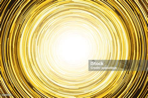 추상적인 태양 검은 배경에 격리된 내부 빈 복사 공간이 있는 네온 원 선 노란색 Led 조명 긴 노출 회전 사진 0명에 대한 스톡 사진 및 기타 이미지 Istock