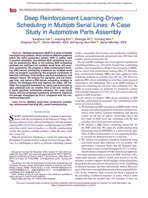 Pdf Deep Reinforcement Learning Driven Scheduling In Multijob Serial