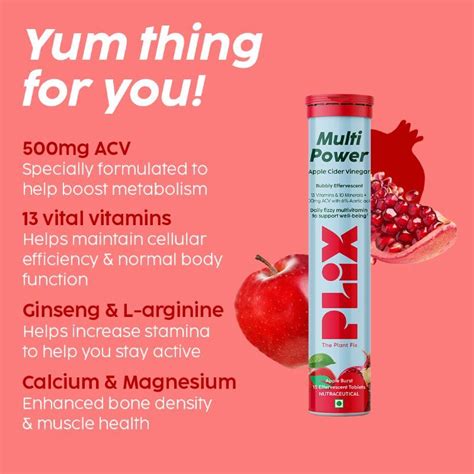Buy Plix Multi Power Acv Multivitamin Apple Cider Vinegar Fizzy