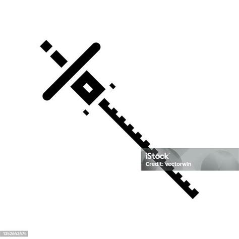 마킹 게이지 목수 액세서리 글리프 아이콘 벡터 일러스트레이션 갈고리 발톱에 대한 스톡 벡터 아트 및 기타 이미지 갈고리 발톱 개인 장식품 계기판 측정기 Istock