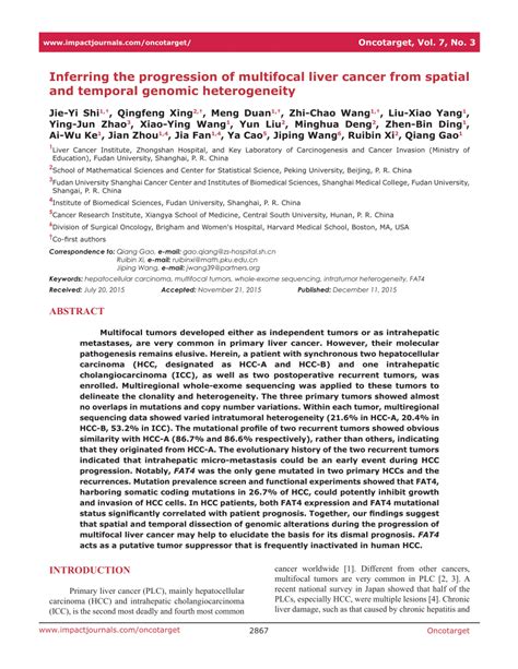 pdf abstract 4814 inferring liver cancer evolution from spatial and
