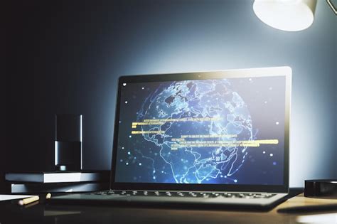 Premium Photo Abstract Creative Coding Illustration With World Map On