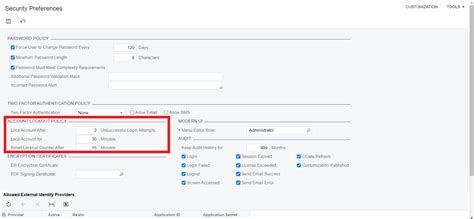 Acumatica Password And Account Lockout Policies Germinit Innovation