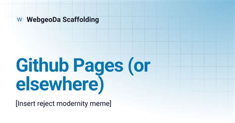 Github Pages Or Elsewhere WebgeoDa Scaffolding