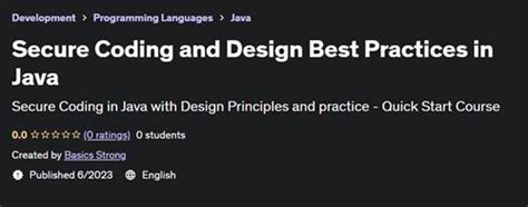 Secure Coding And Design Best Practices In Java Scriptmafiaorg
