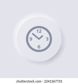 Analog Clock Icon White Neumorphism Soft Stock Vector Royalty Free Shutterstock