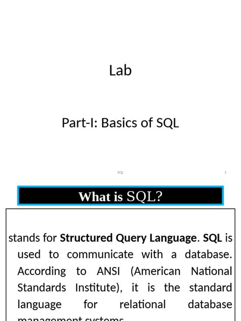 Sql Lab Pdf