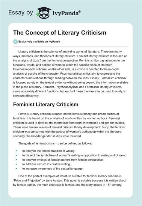 Find Psychological Literary Criticism Examples Clear And Basic