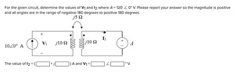 for the given circuit determine the values of v1 and