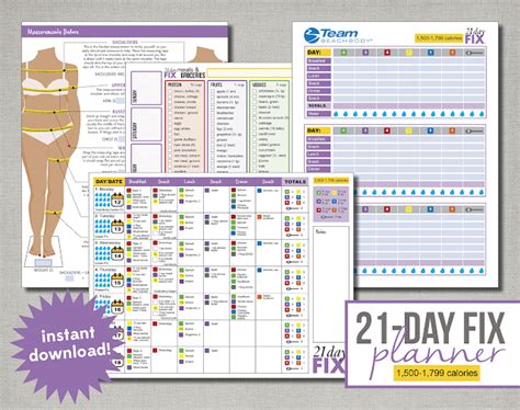 More Than 9 To 5my Life As Mom 21 Day Fix Printables And Homemade