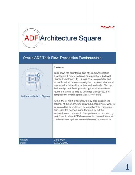 Oracle ADF Task Flow Transaction Fundamentals