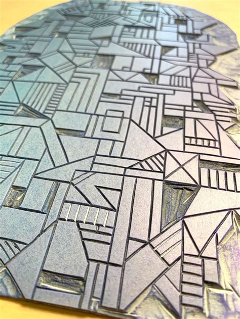 Geometric Linocut Lino Cut Abstract Original Linocut Minimalist Linocut Modernist Art Print