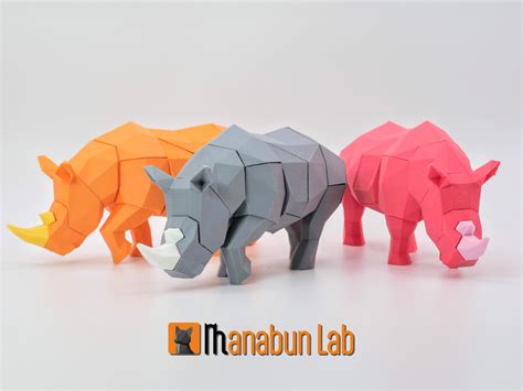 🦏low Poly Rhinoceros Puzzle・ 3d File For 3d Printing・cults