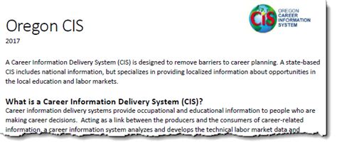 Oregon Career Information System Login
