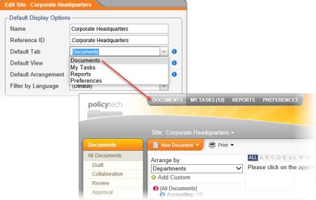 Site Default Display Options