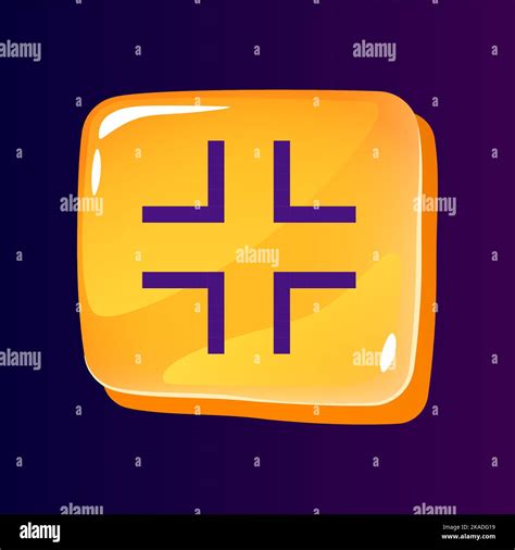 Screen Minimize Glossy Ui Button With Pixelated Color Icon Stock Vector