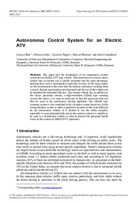 pdf autonomous electric atv control system