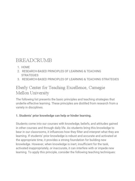 Seven Research Based Principles Of Effective Learning And Teaching Strategies Pdf Learning