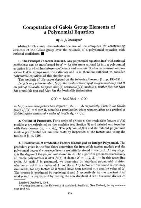 pdf computation of galois group elements of a … of galois group