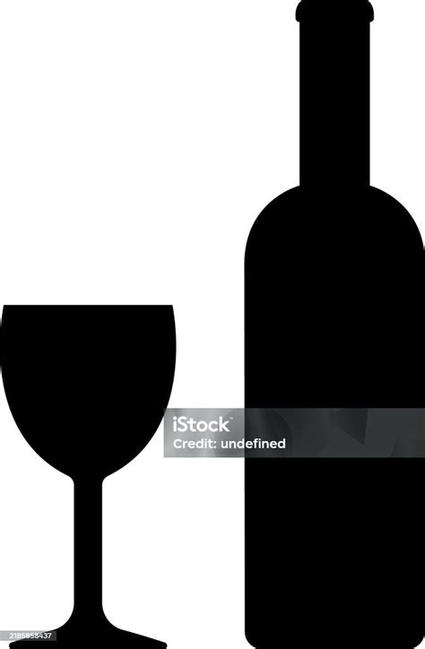 알코올 아이콘 와인 한 병과 유리잔 중독 금지 픽토그램 마약 기호 고립된 벡터 경고 기호에 대한 스톡 벡터 아트 및 기타 이미지 경고 기호 와인 Health Istock