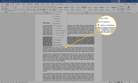 Applying A Border To Part Of A Microsoft Word Document