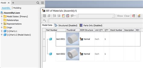 solved can you show different model states in a parts list autodesk