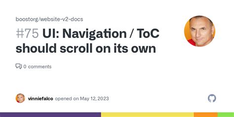 UI Navigation ToC Should Scroll On Its Own Issue Boostorg Website V Docs GitHub