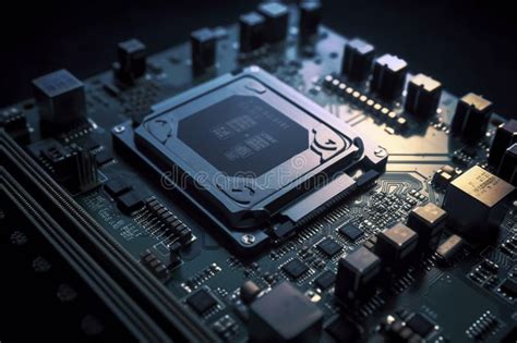 illustration high tech core cpu process generative ai stock