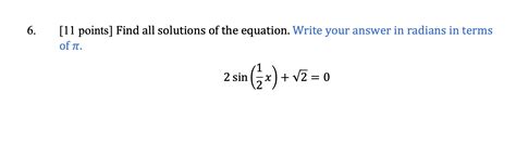 solved 6 [11 points] find all solutions of the equation