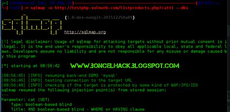 cara scaning website dengan menggunakan sqlmap di kali linux 2 0