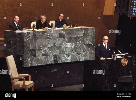 French President Valery Giscard Destaing Addressing United Nations