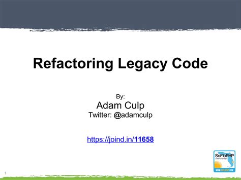 Refactoring Legacy Code Ppt