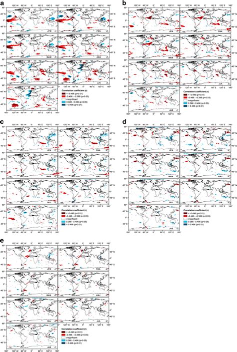 Maps Of Correlation Coefficients R Between The Sahel Ndvi Anomaly