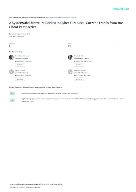 Pdf A Systematic Literature Review In Cyber Forensics Current Trends From The Client Perspective