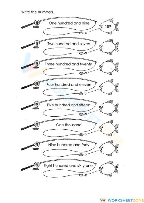 Number Names 3 Digit Worksheet