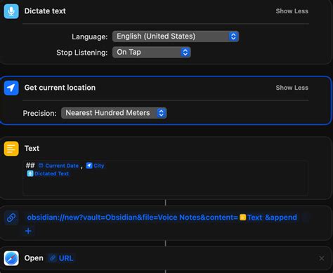 Shortcut For Dictating To An Obsidian Note